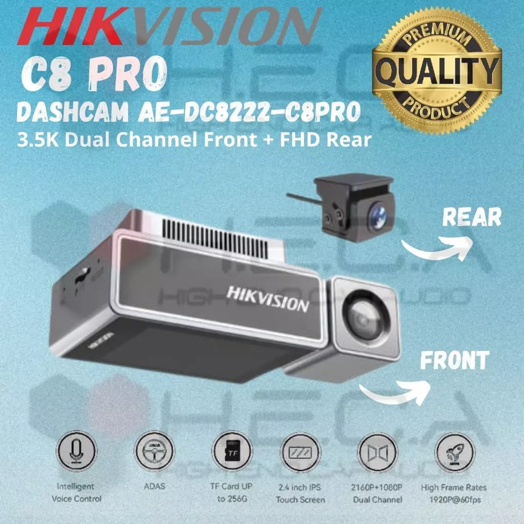 HIKVISION C8 PRO Dashcam Wifi 3.5K ADAS Dual Channel Recorder Dash Cam ...